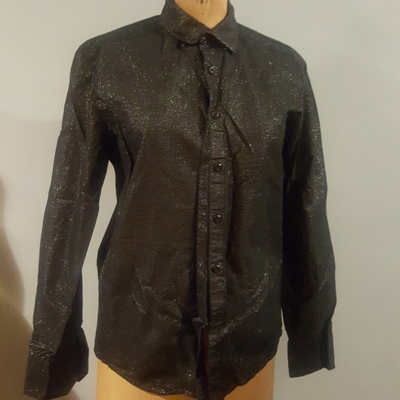 INC International Concepts | Shirts | Mens Button Down Black And Silver ...